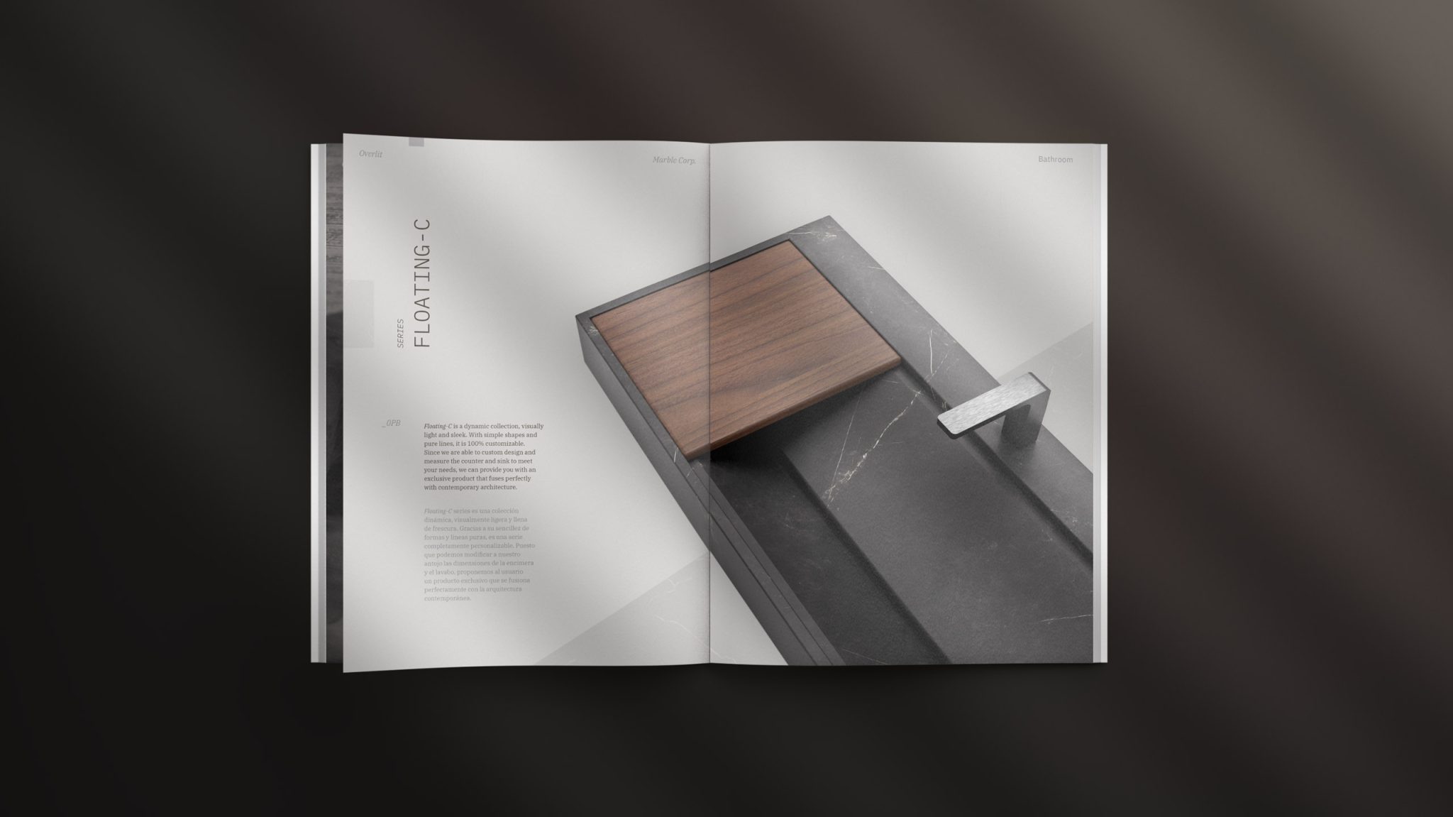 Diseño de Catálogo Overlit Marble Corp — Estudio Tipo